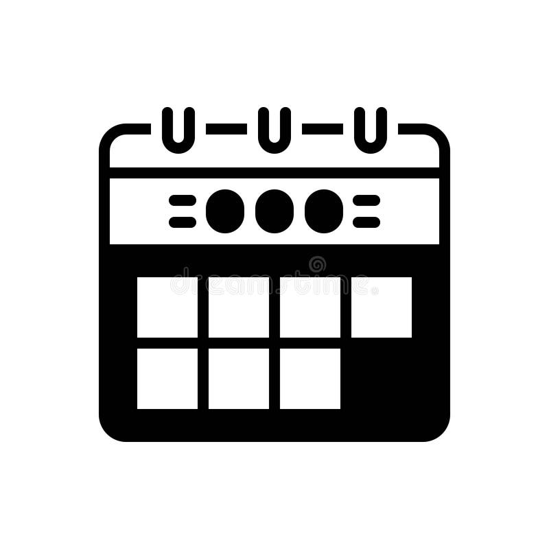 Black Solid Icon for Calendar, Months and Organizer Stock Vector ...