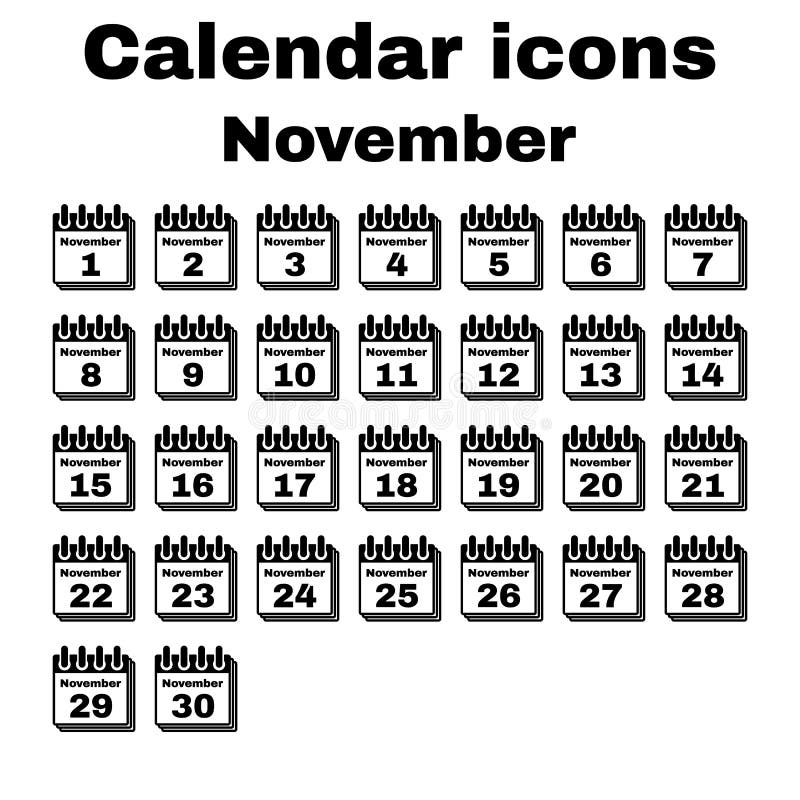 The Calendar Icon. November Symbol Stock Vector - Illustration of ...