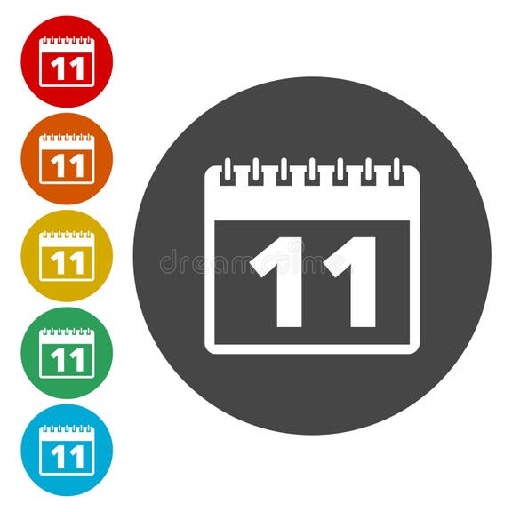 Calendar icon - number 11 stock vector. Illustration of number - 133244801