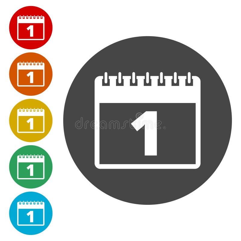 Calendar icon - number 1 stock vector. Illustration of icon - 133244984