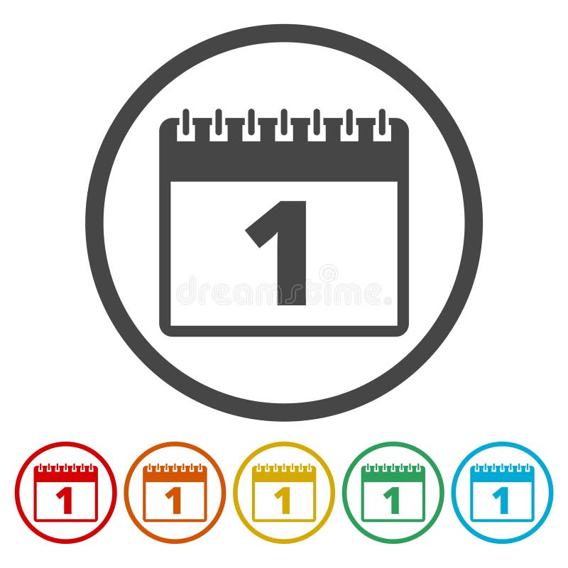 Calendar icon - number 1 stock vector. Illustration of icon - 140214390