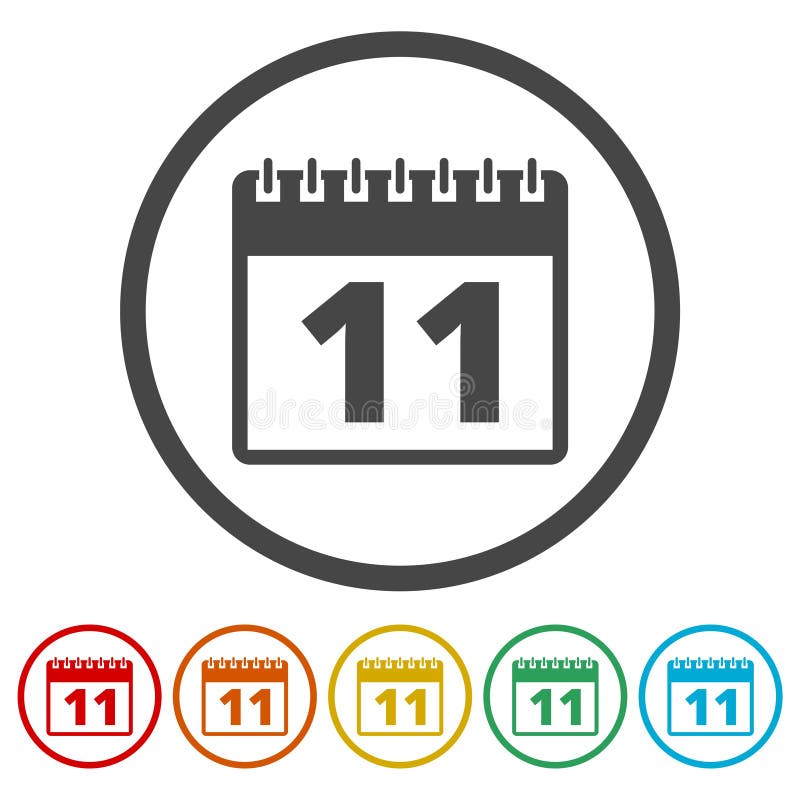 Calendar icon - number 11 stock vector. Illustration of date - 140214456