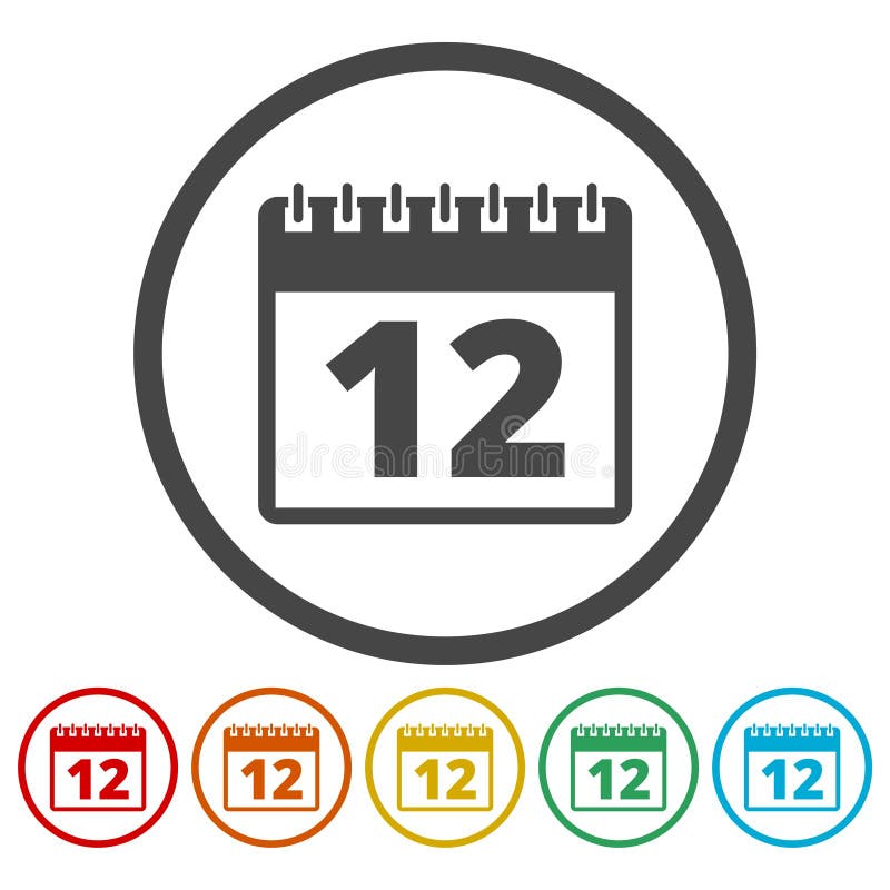 Calendar icon - number 12 stock vector. Illustration of number - 140214476