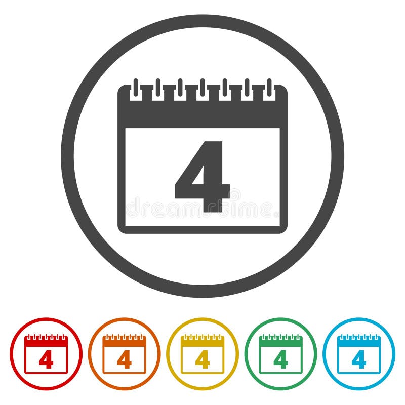 Calendar icon - number 4 stock vector. Illustration of event - 140214535