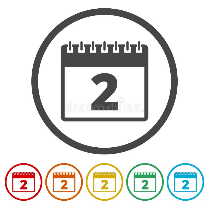 Calendar icon - number 2 stock vector. Illustration of pictogram ...