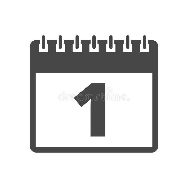 Calendar icon - number 1 stock vector. Illustration of deadline - 103378629