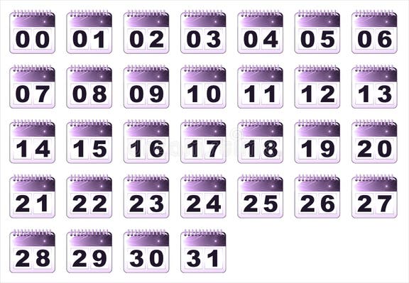 Calendar Icon Numbers stock illustration. Illustration of detailed ...
