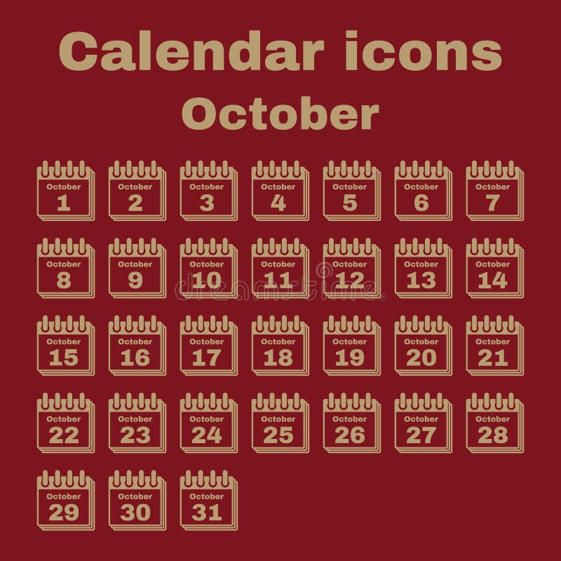 The Calendar Icon. October Symbol Stock Vector - Illustration of ...