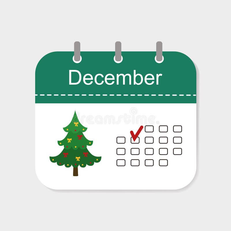 Calendar Icon with Pattern. December Stock Vector - Illustration of ...