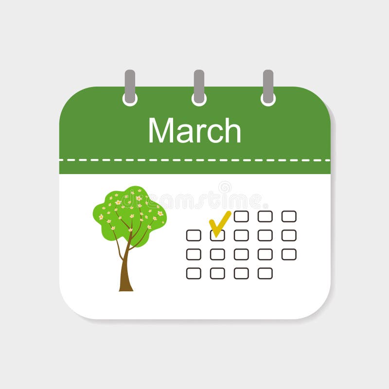 Calendar Icon with Pattern. March Stock Vector - Illustration of date ...