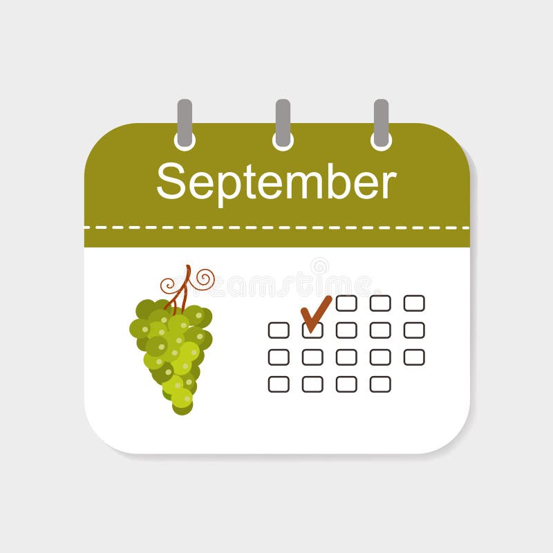 Calendar Icon with Pattern. September Stock Vector - Illustration of ...