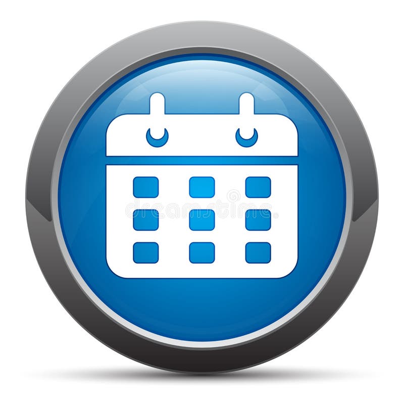 Calendar Icon Premium Blue Round Button Vector Illustration 向量例证 - 插画 ...