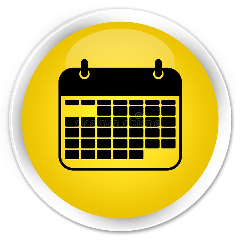 Calendar Icon Premium Yellow Round Button Stock Illustration ...