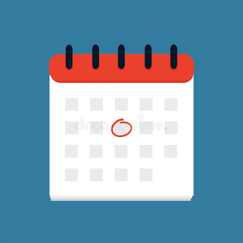 Calendar Icon and Red Circle. Schedule, Date, Planner. Vector ...