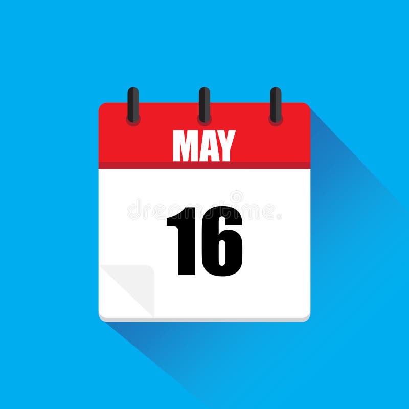 Calendar Icon. Red and White. May 16. Vector Illustration Stock Vector ...