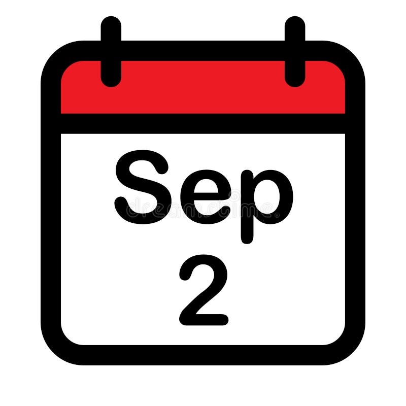 Calendar Icon with Second September Stock Vector - Illustration of ...