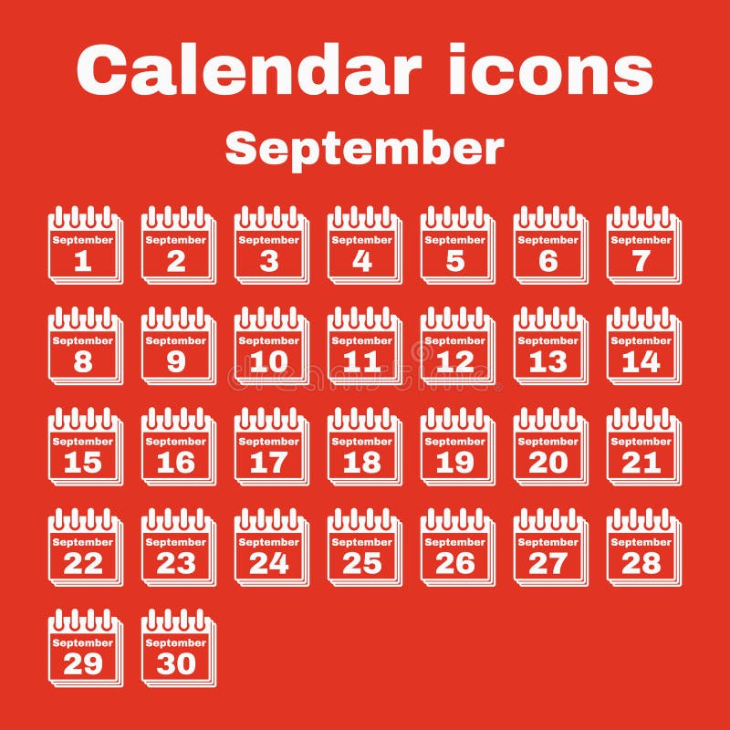The Calendar Icon. September Symbol Stock Vector - Illustration of ...