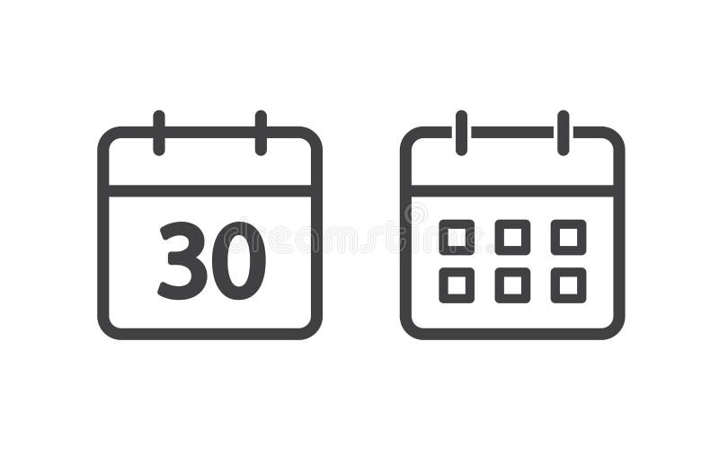 Calendar Icon Set. Schedule Icon Isolated on White Background. Vector ...