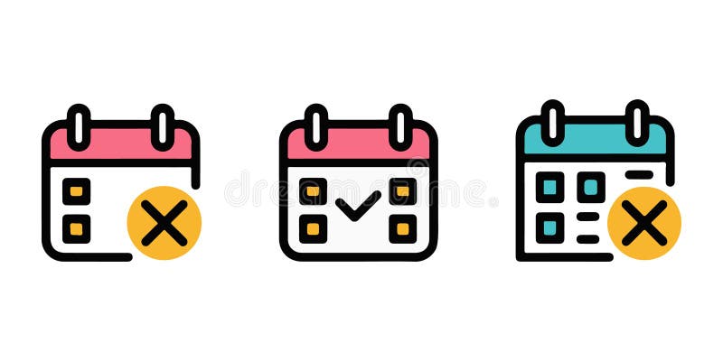 Calendar Icon Set. Calendar Vector Icon, Date Day Planner, Calender ...