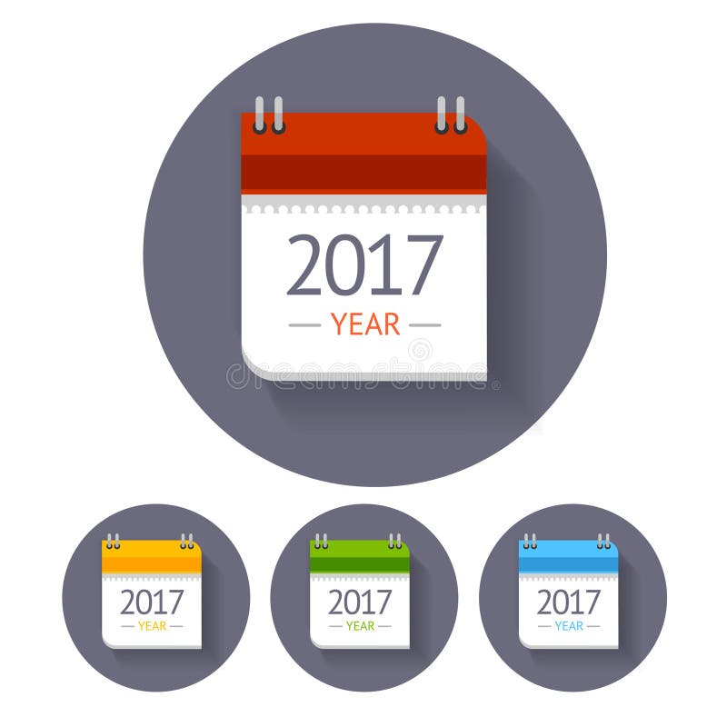 Vector Calendar Icon Set Flat Design Stock Vector - Illustration of ...