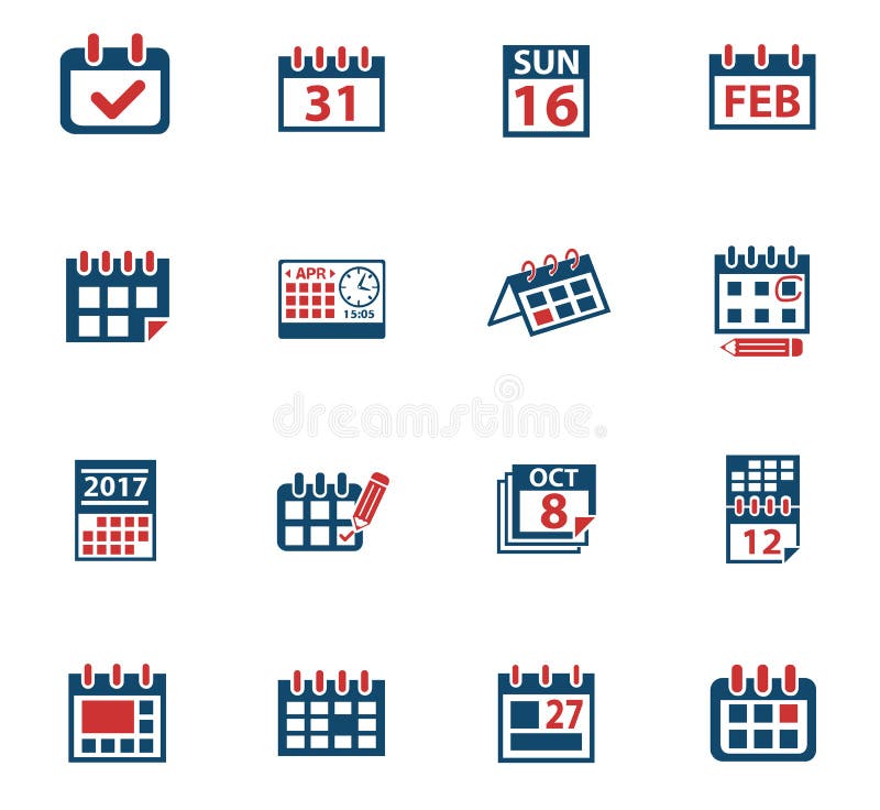 Calendar icon set stock vector. Illustration of icon - 88248829