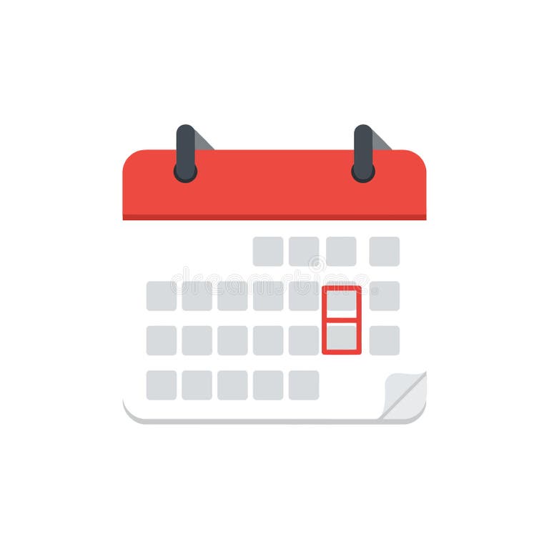 Calendar Icon Showing Date Selection in Flat Vector Illustration Stock ...