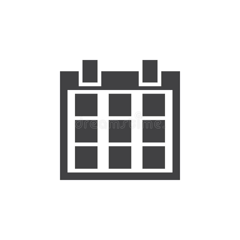 Calendar Icon , Solid Logo, Pictogram Isolated on White, P Stock ...