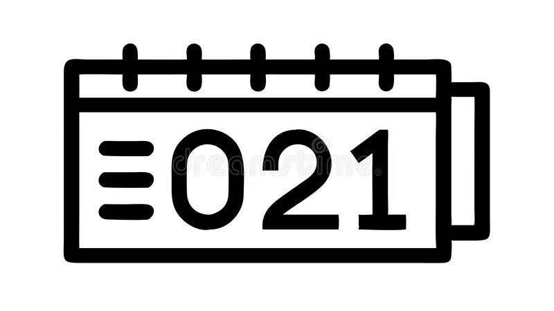 Calendar Icon with 021 for Specific Date Marker or Reference, Vector ...