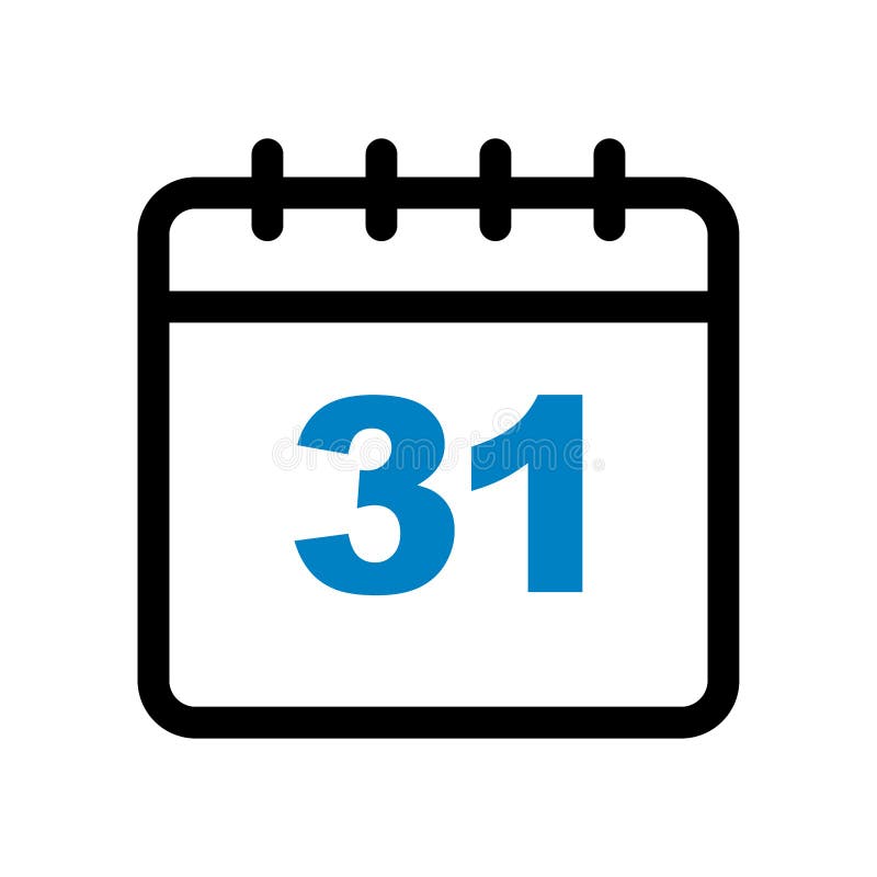 31st date on a calendar. stock illustration. Illustration of office ...