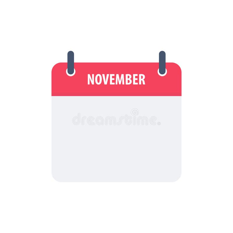 Calendar Icon Symbol November Simple Design Stock Vector - Illustration ...