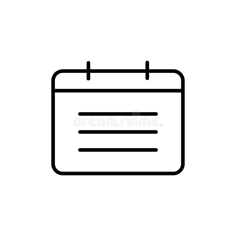 Calendar Icon Thin Line Art Isolated Stock Vector - Illustration of ...