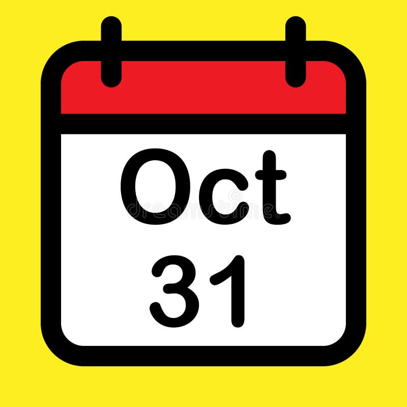 Calendar Icon Thirty First October Stock Vector - Illustration of ...