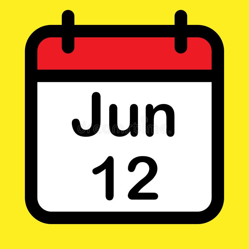 Calendar icon twelfth June stock vector. Illustration of business ...