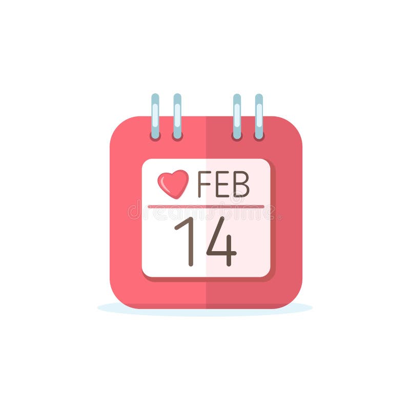 Calendar Icon with Valentine Date Stock Vector - Illustration of event ...