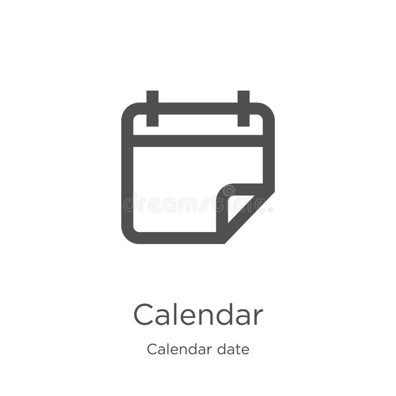 Calendar Icon Vector from Calendar Date Collection. Thin Line Calendar ...