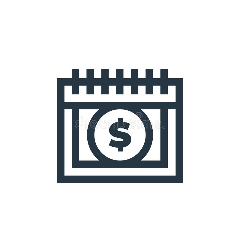 Calendar Icon Vector from Economy Concept. Thin Line Illustration of ...