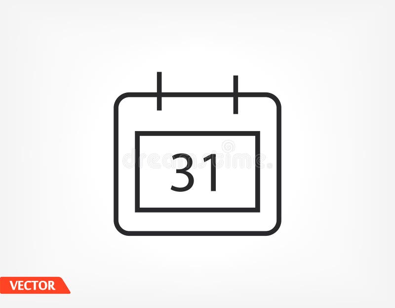 Calendar Icon. Vector Eps 10 Month Date Illustration Flat Design Stock ...
