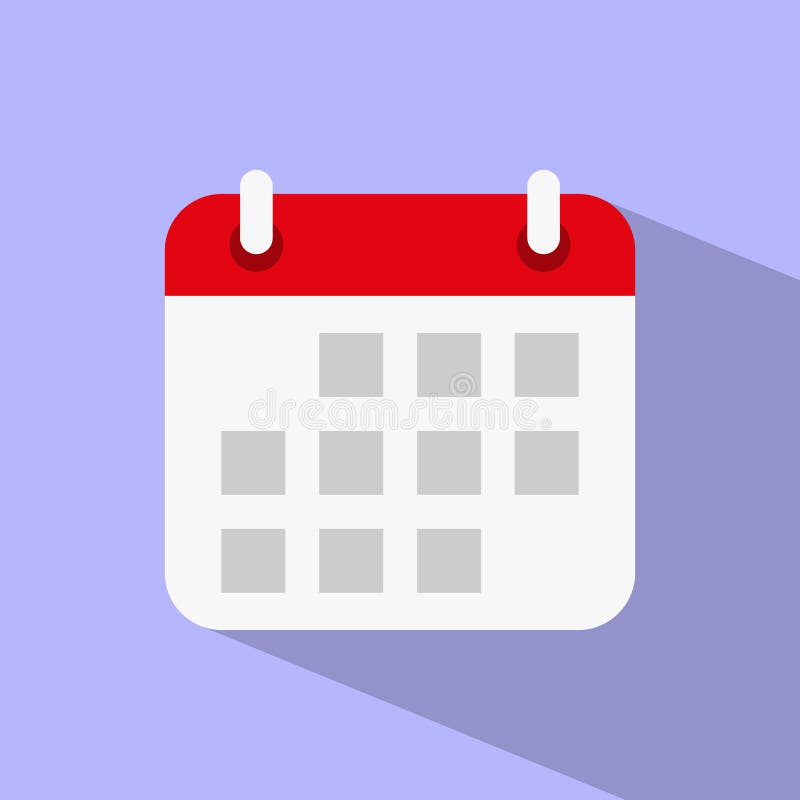 Calendar Icon Vector Illustration in Flat Style. Date Sign Symbol Stock ...