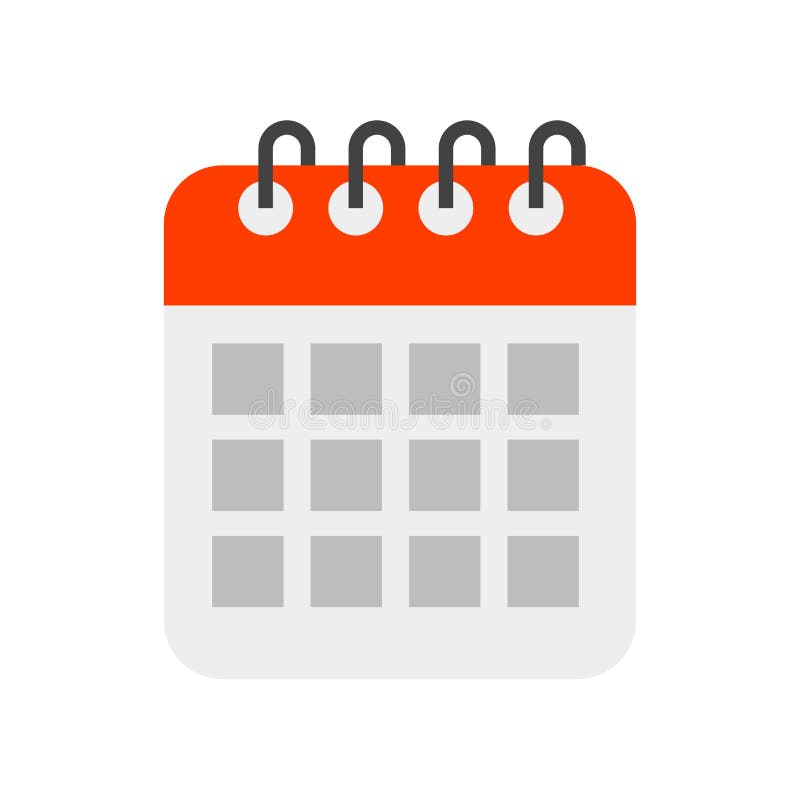 Calendar Icon Vector Sign and Symbol Isolated on White Background ...