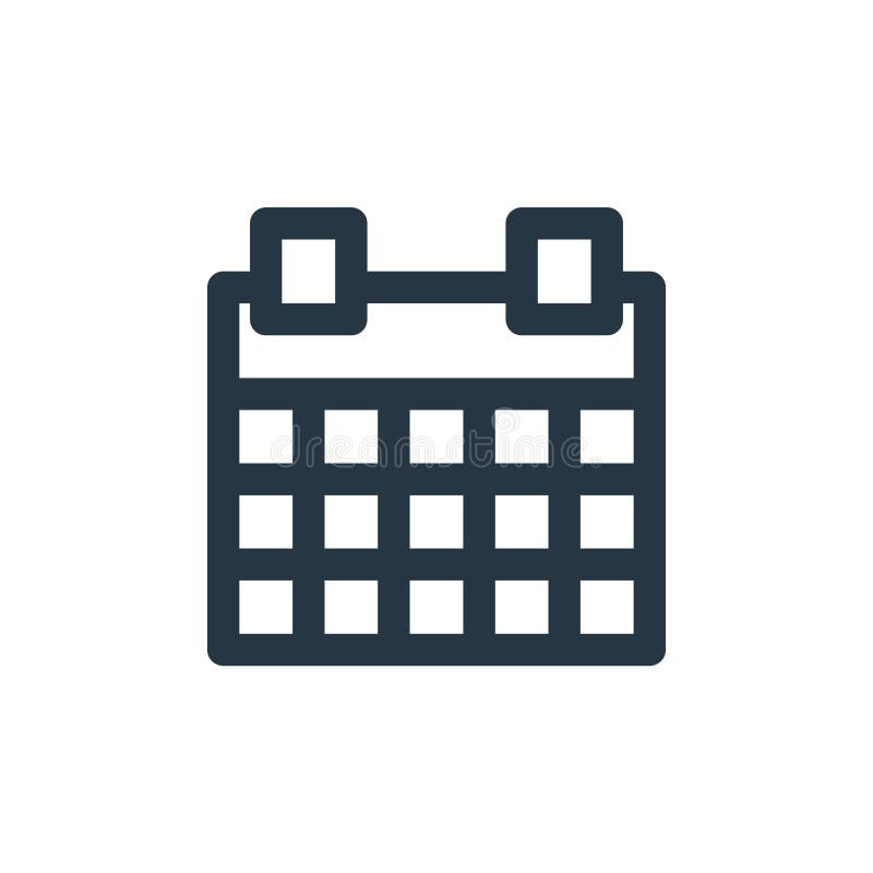 Calendar Icon Vector from School Concept. Thin Line Illustration of ...