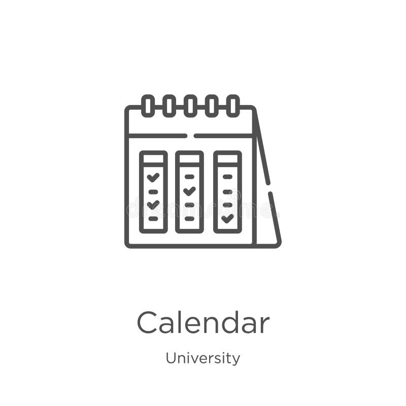 Calendar Icon Vector from Calendar and Date Collection. Thin Line ...