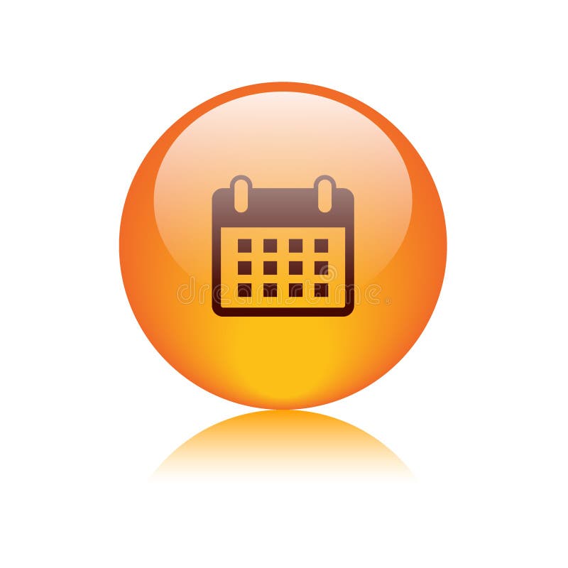 Calendar Icon Web Button Round Stock Illustration - Illustration of ...