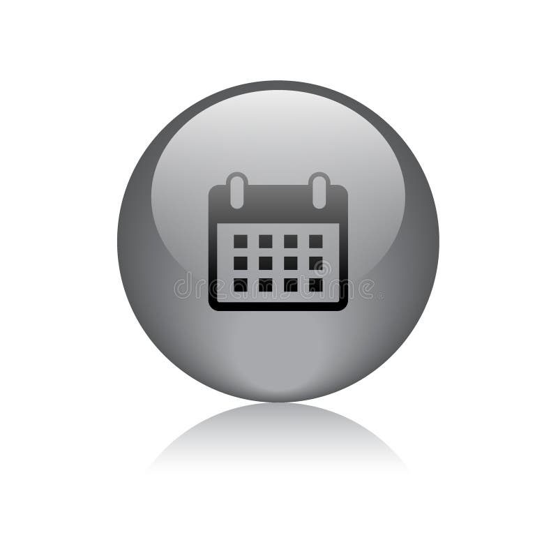 Calendar Icon Web Button Round Stock Illustration - Illustration of ...