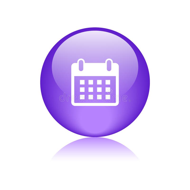 Calendar Icon Web Button Round Stock Illustration - Illustration of ...