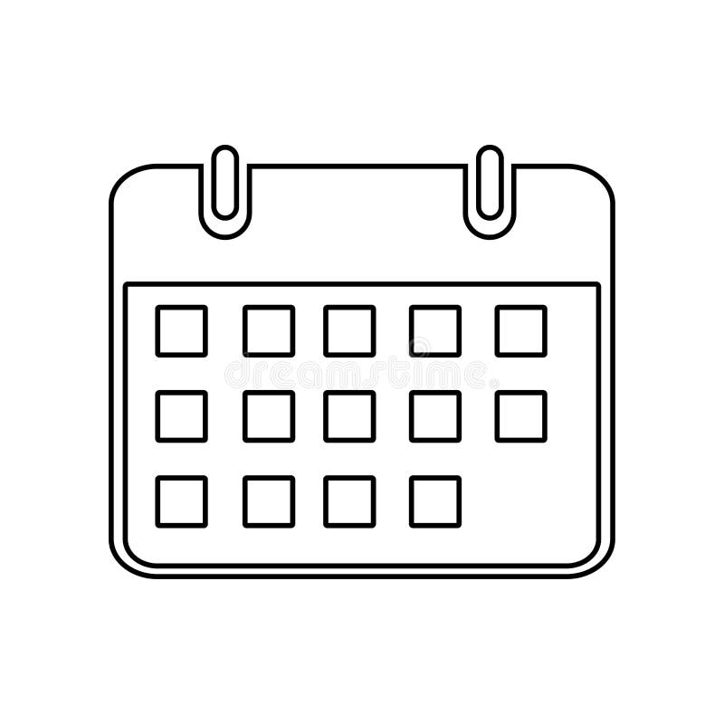 Calendar Icon on a White Background, Vector Illustration Stock Vector ...