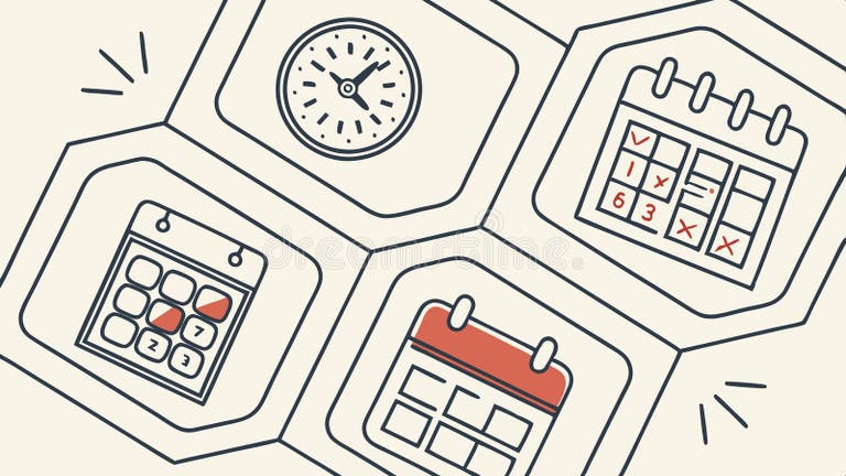 Calendar Icons Collection, Time Management and Scheduling Tools Vector ...