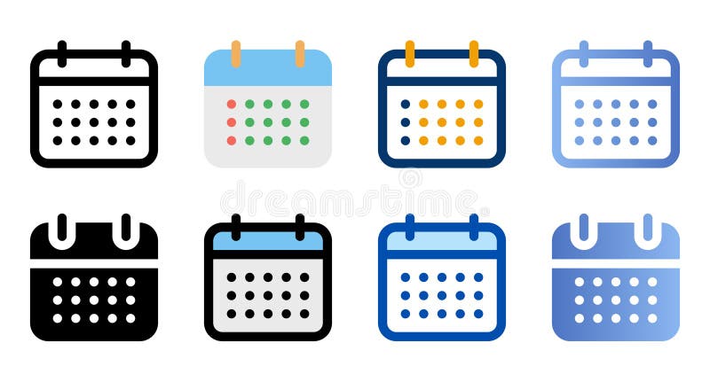 Calendar Icons in Different Style. Calendar Icons. Different Style ...