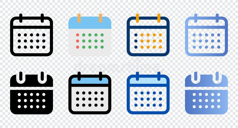 Calendar Icons in Different Style. Calendar Icons. Different Style ...