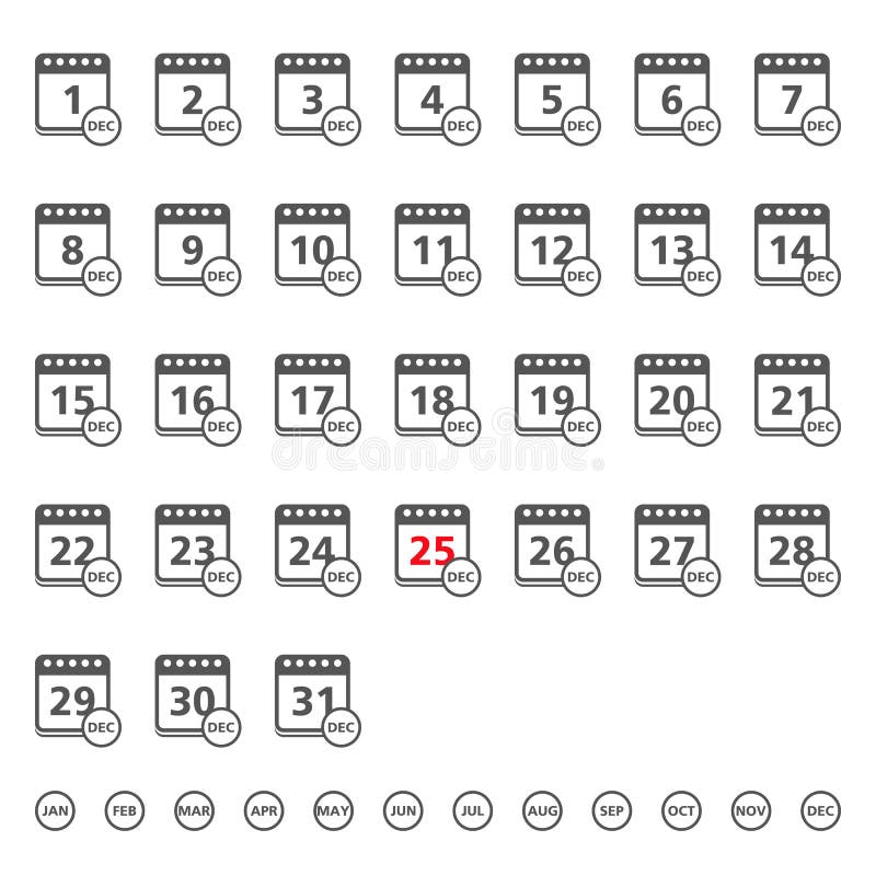 Calendar Icons stock illustration. Illustration of business - 32394714