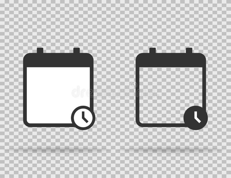 Calendar Icons Set with Transparent or White Background. Clock Icons ...